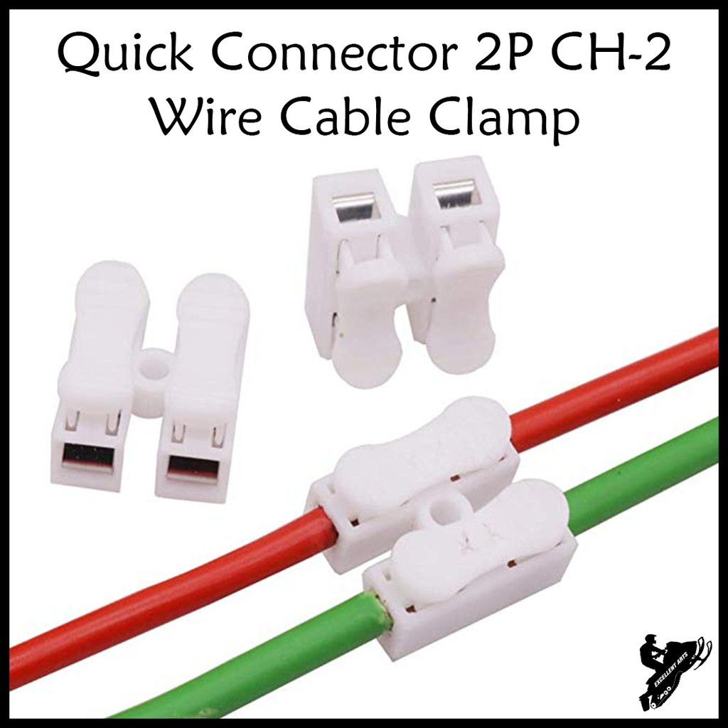 Quick Connector Terminal Block 2P CH-2 Wire Cable Clamp | Shopee Malaysia