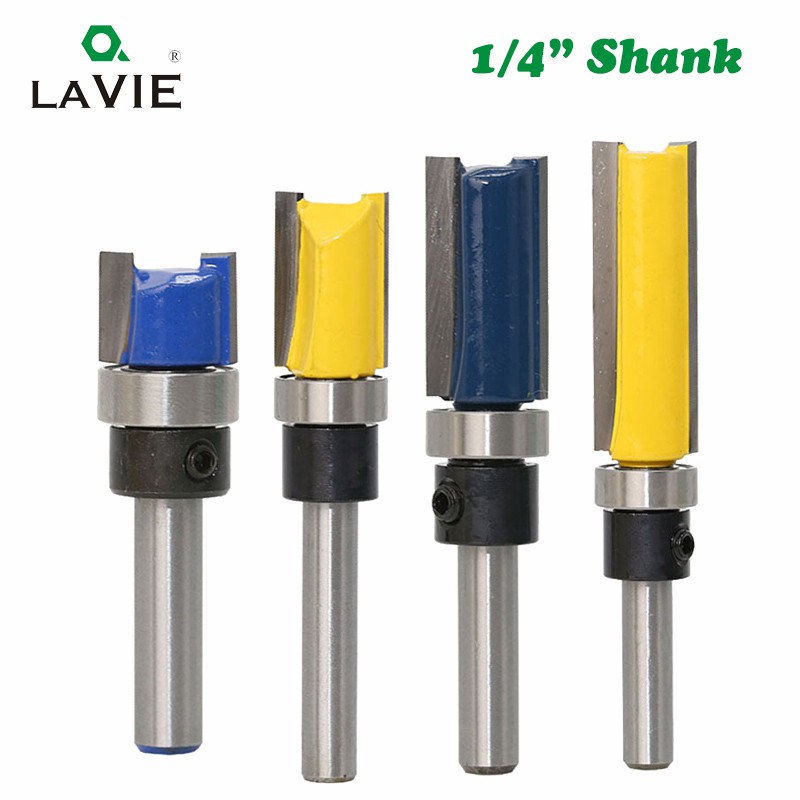 1PC 1/4 Shank Pattern Bit Straight Flush Trim Router Bit with Bering ...