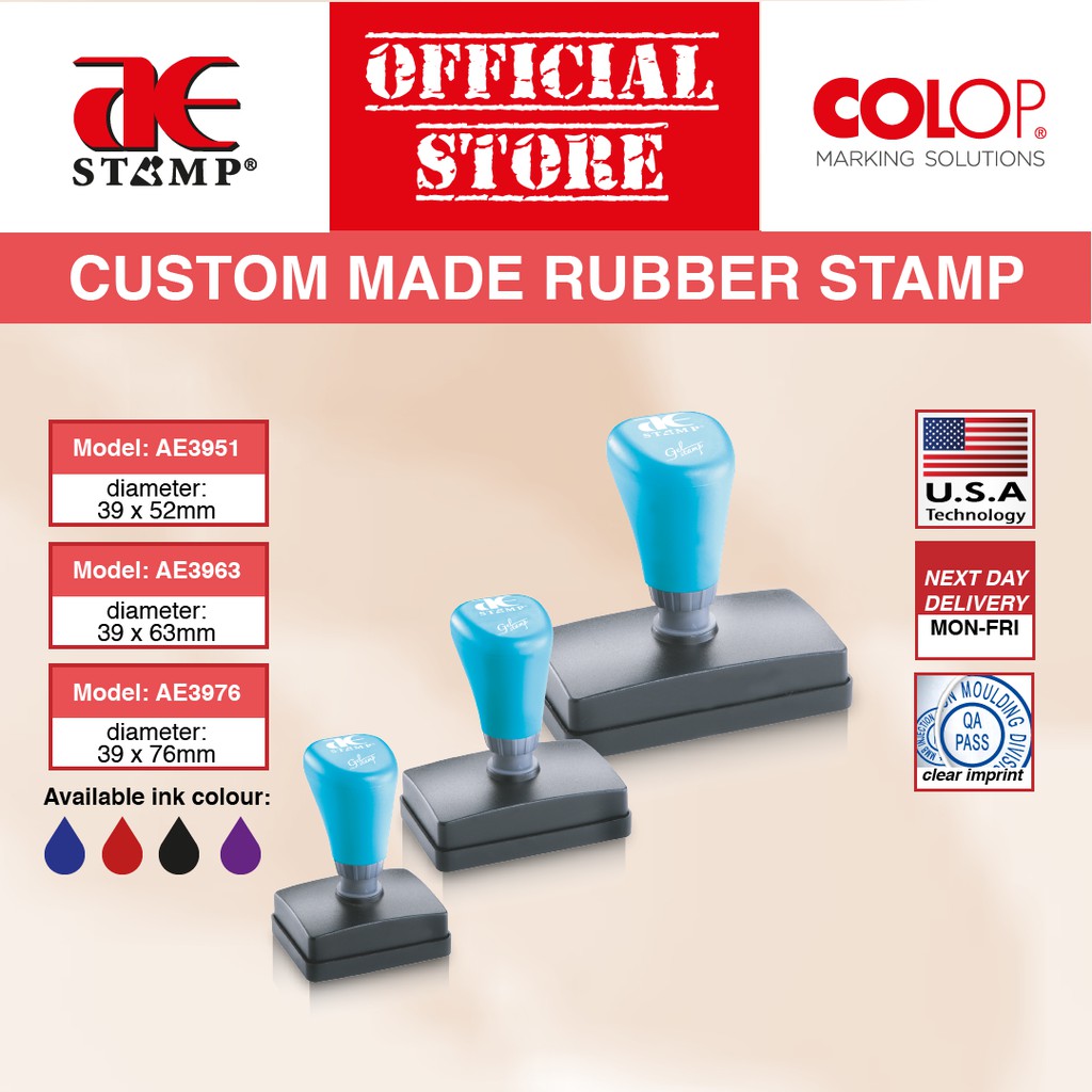 Custom Made Pre-Inked Stamp |rubber stamp gel custom cop nama stamp ...