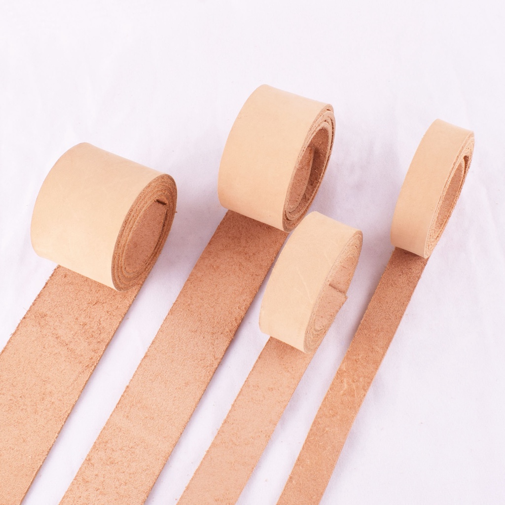 Tan Leather Strips Flat Full Grain Vegetal Tanned Leather DIY Belt ...