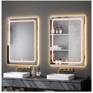 Bathroom Mirror With light Double touch 3-color light Demisting Screen ...