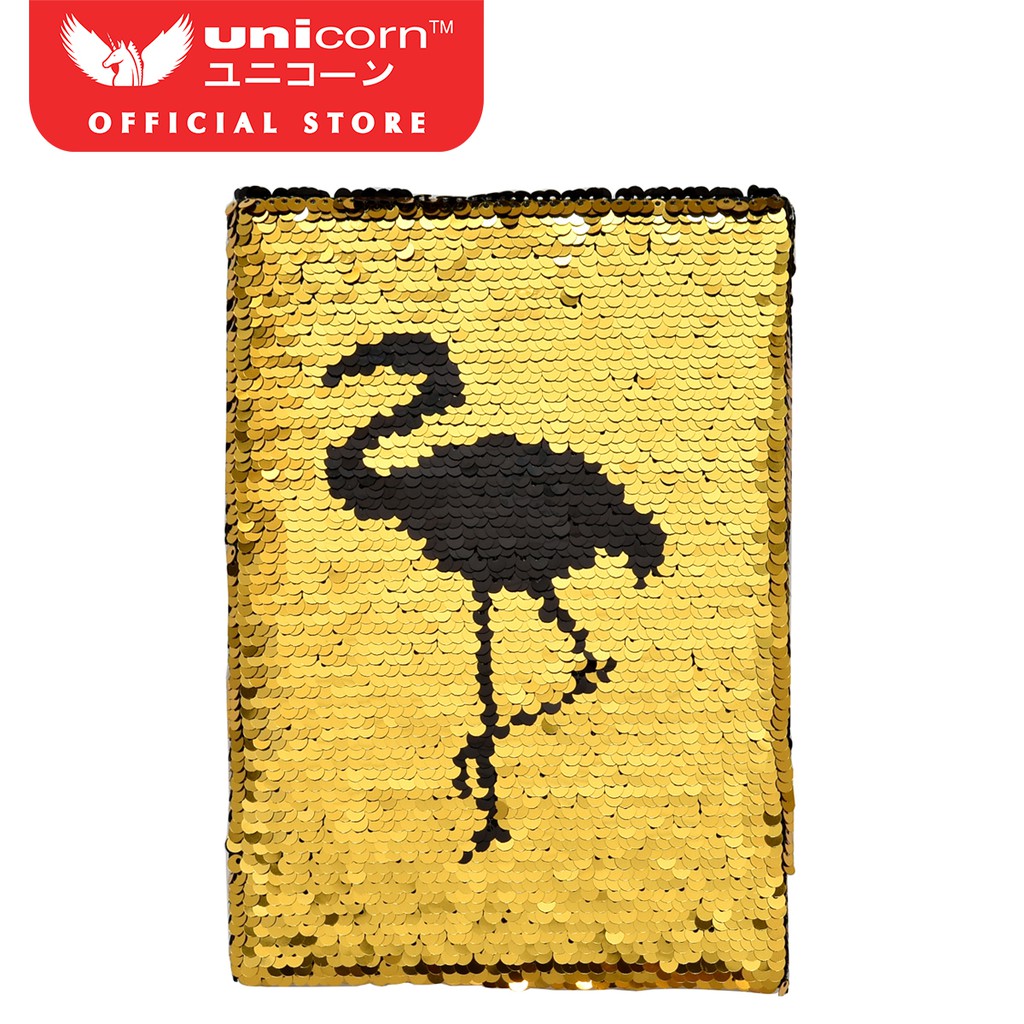 Unicorn Stationery A5 Sequin Flamingo Shape Journal Diary Notebook ...