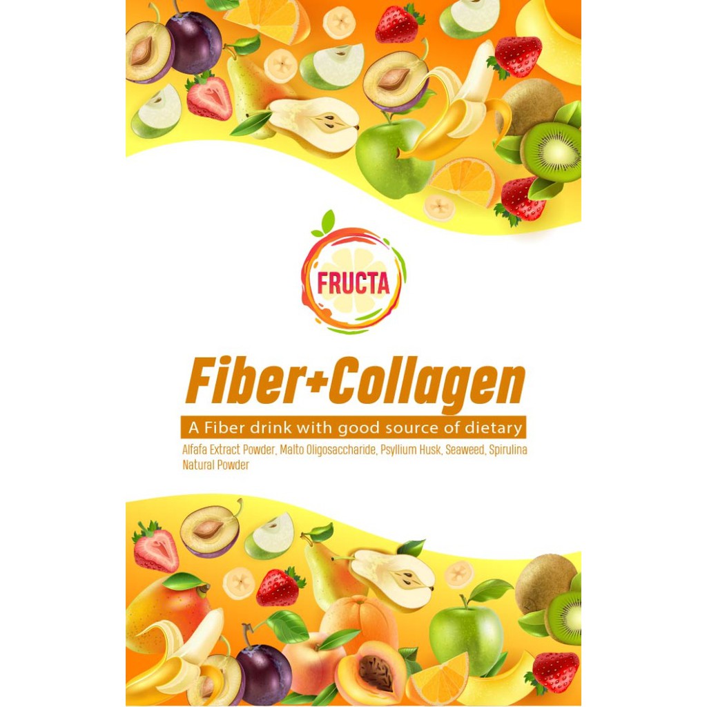 Fruits Fiber Collagen (25 Sachet x 18 gms) Detox, slim, digestive ...