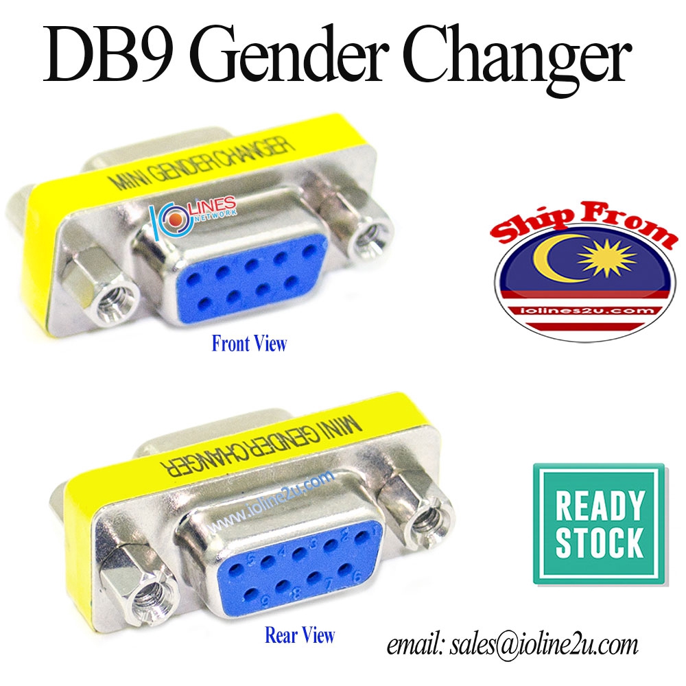 DB9 9 pin female/female mini gender changer Male to Female RS232 RS422 ...
