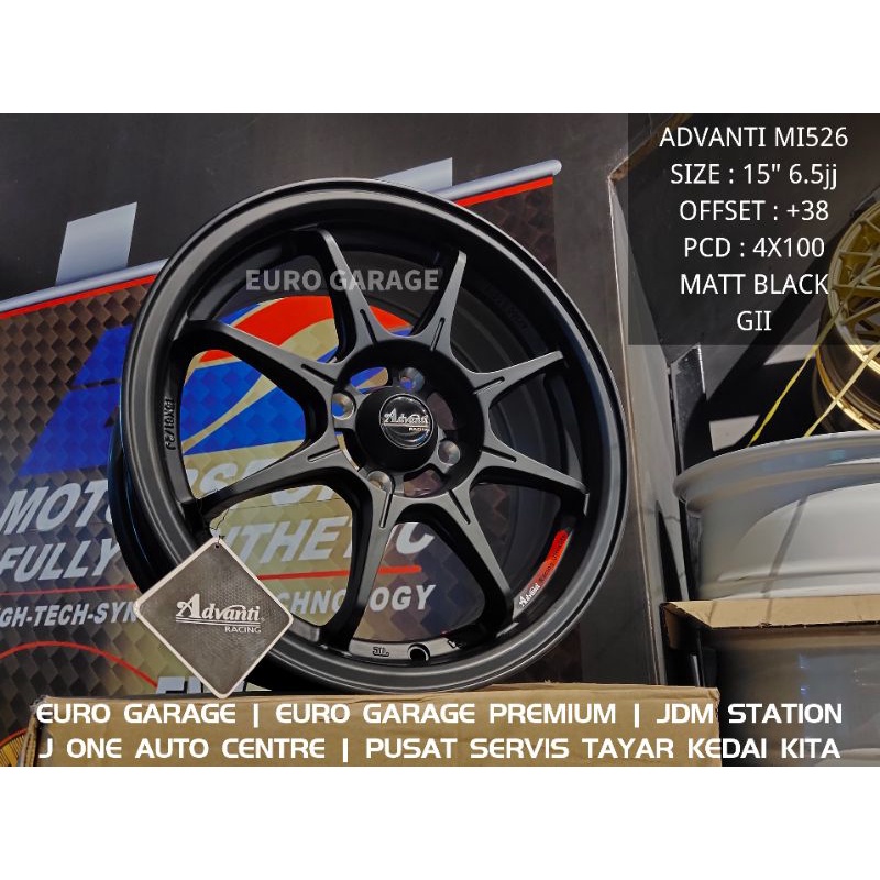 NEW RIM 15 6.5JJ 4X100 ORIGINAL ADVANTI MI526 axia bezza viva myvi jazz ...