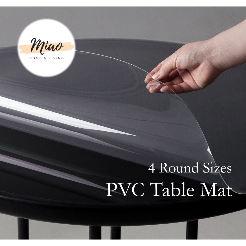 1.5mm Thick Clear Protective Round Table Pad Waterproof PVC Table Mat ...