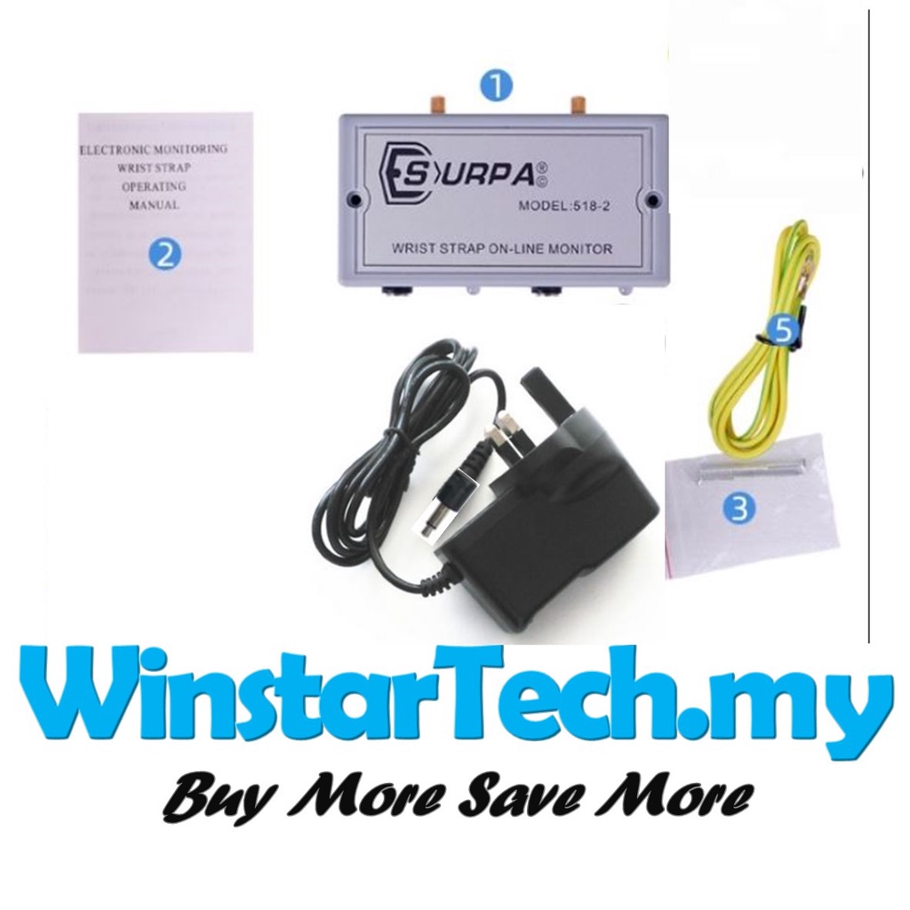 SURPA 518-2 ESD Anti-static wrist strap online monitor | Shopee Malaysia