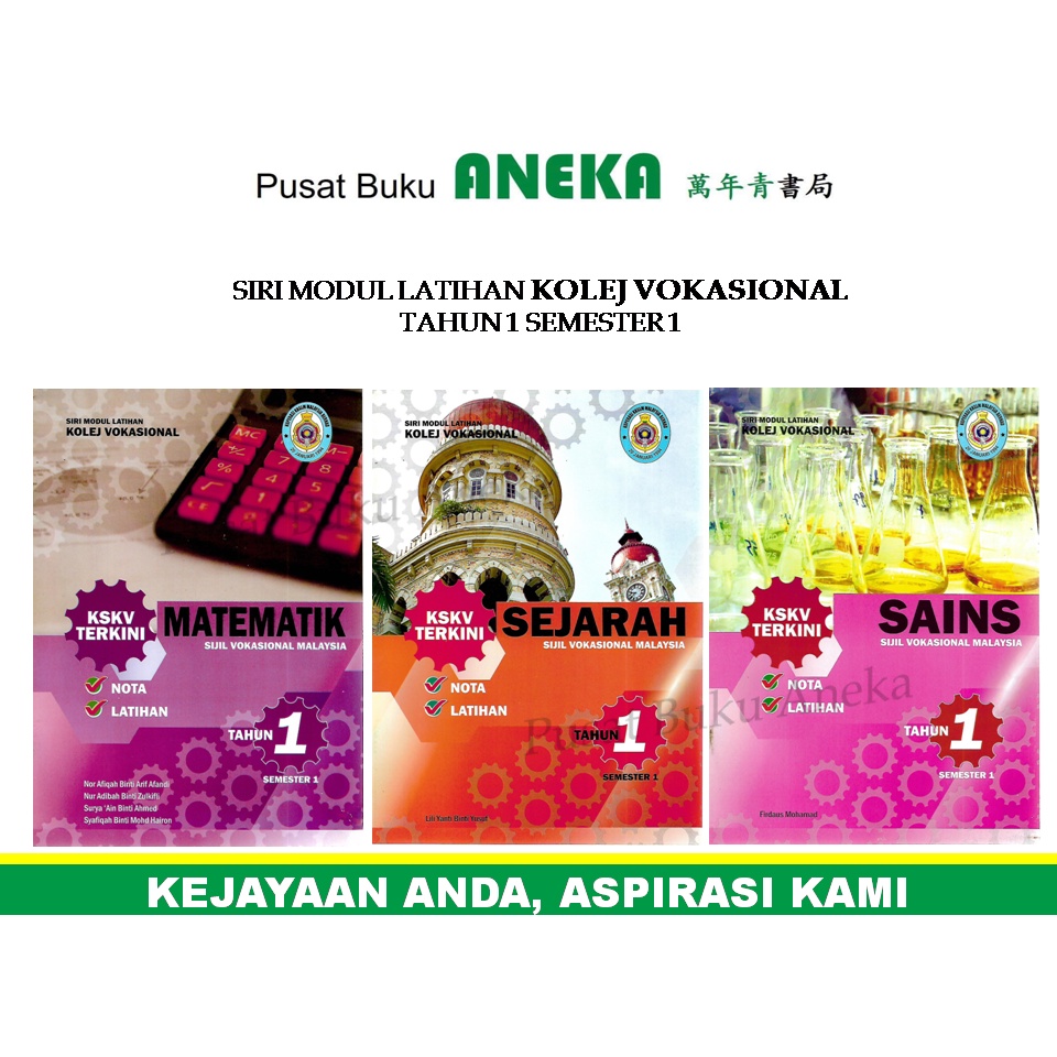 {ANEKA} SIRI MODUL LATIHAN KOLEJ VOKASIONAL TAHUN 1 SEMESTER 1 (KOPERASI KKGLM MALAYSIA BERHAD ...