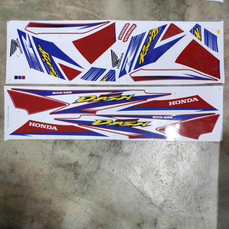 Stiker sticker body stripe cover set (2) honda wave dash R dash110 dash 110 v2 dash 2 | Shopee ...