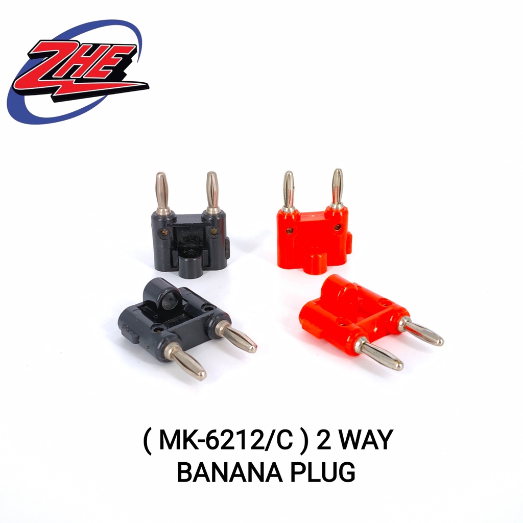 Double Row Banana 4mm Black / Red Speaker Plug Adapter Audio Plug ...
