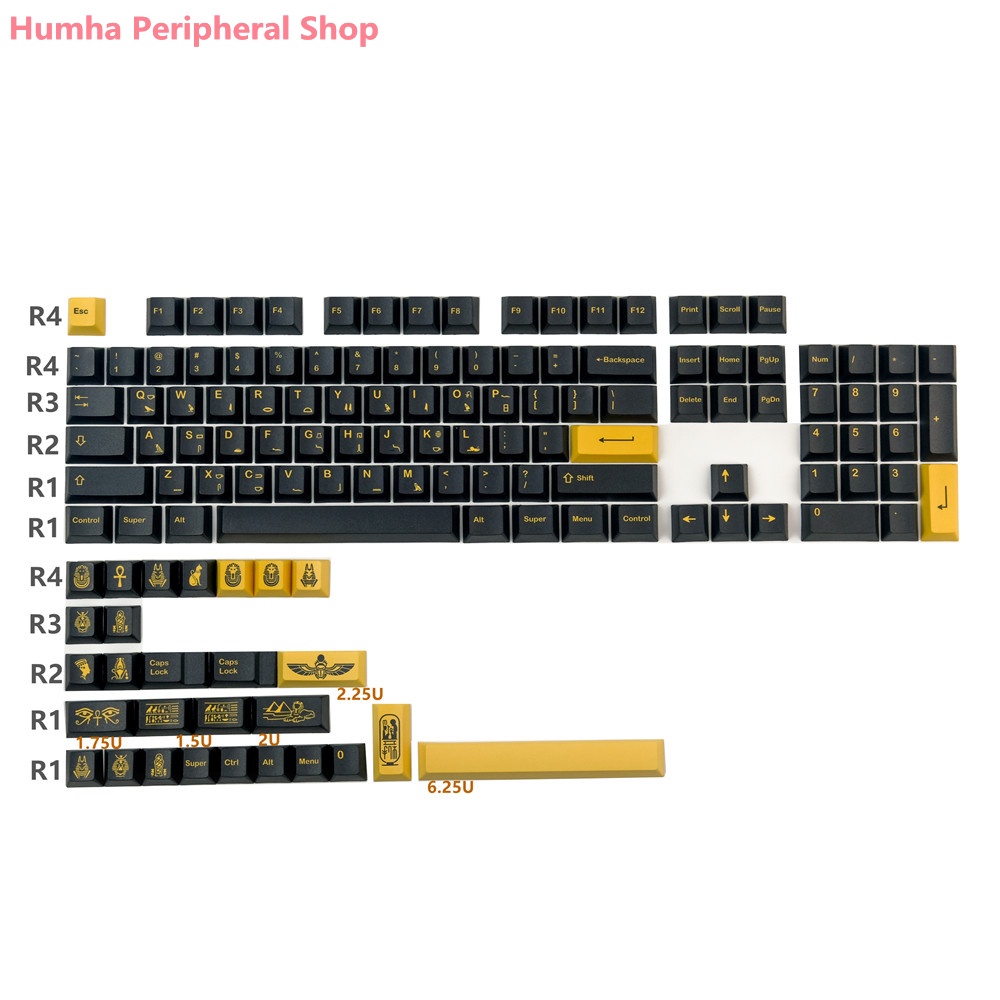 Humha Egyptian Pharaoh keycaps Dye-Sublimation PBT Material Cherry ...