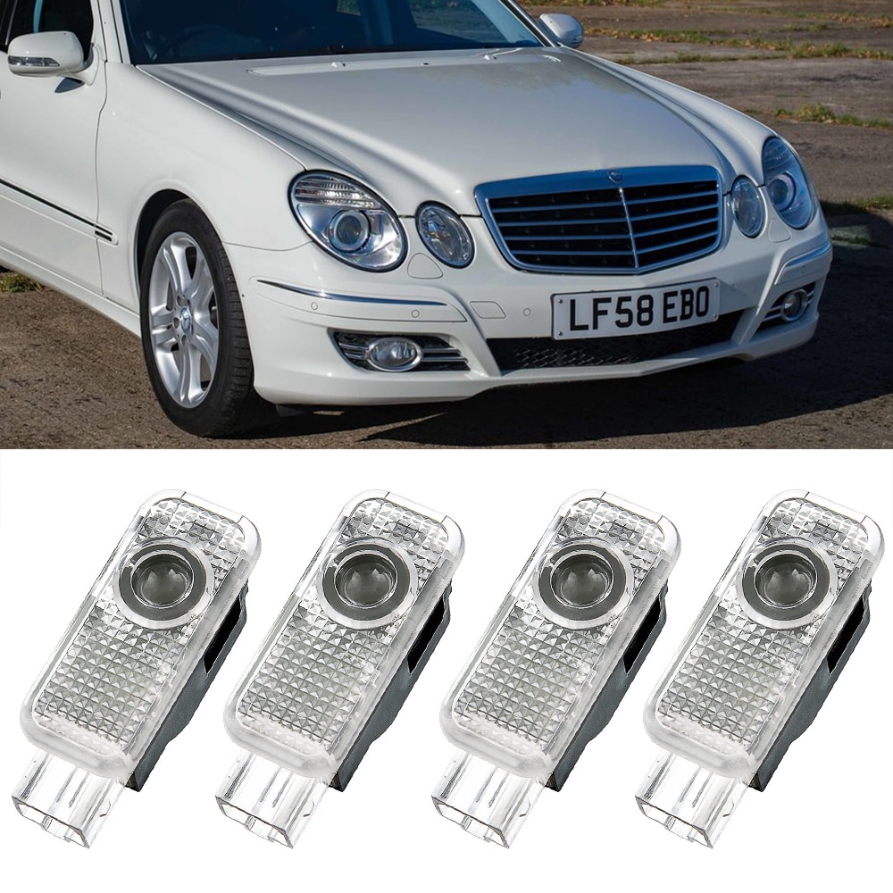 4 Pcs Car Led Door Light For Mercedes Benz W211 2003-2007 Auto Logo ...