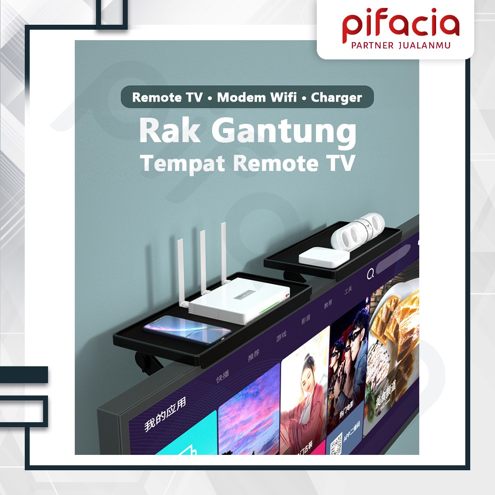 PIFACIA Wifi Modem Remote Holder Multipurpose Hanging Shelf Table Top ...