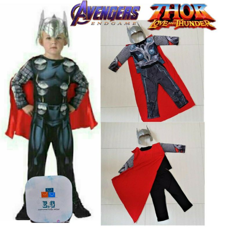 Thor costume w/hard mask for kids | Shopee Malaysia