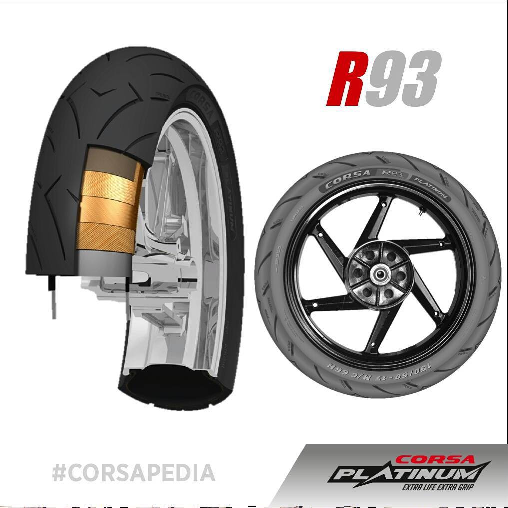 TAYAR MOTOSIKAL CORSA R93 BUNGA LEMBUT 110/70-17 > 160/60-17 PLATINUM ...