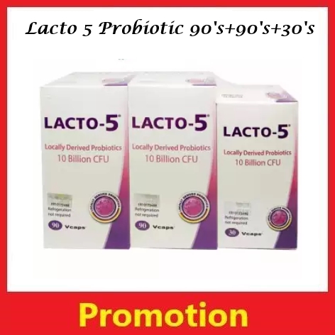 LACTO-5 PROBIOTICS 10 BILLION CFU 90's+90's+30's- Improves digestion ...