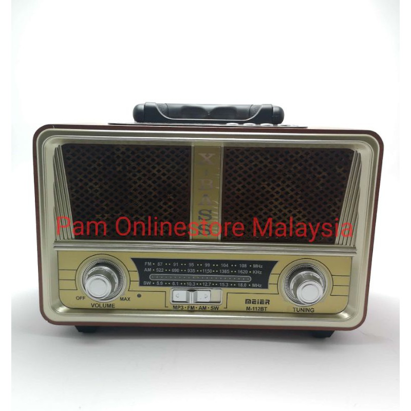 MEIER M-112BT Classic Wooden Design Retro Design Portable Rechargeable Bluetooth Radio / 蓝牙收音机 ...