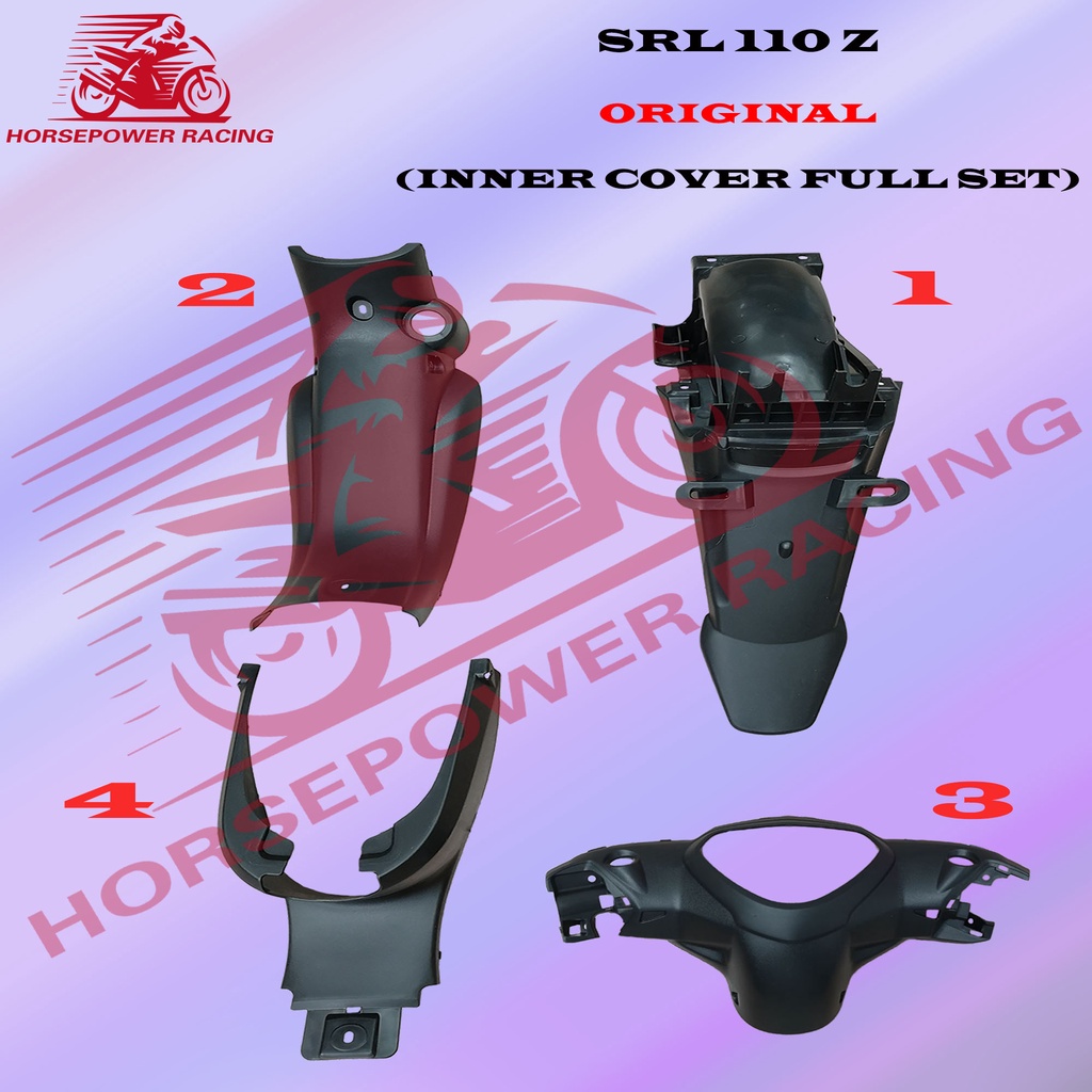 SRL 110 Z (ORIGINAL) YAMAHA LAGENDA MATT BLACK INNER COVER FULL SET (1 ...