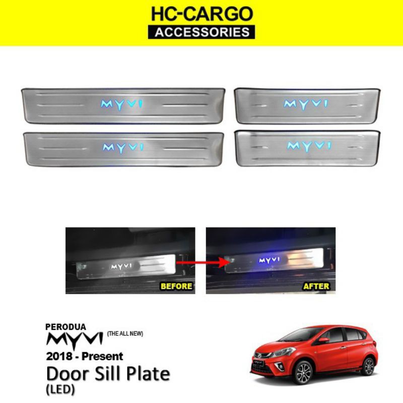 Perodua Myvi 2018-Current Led Side Step (Stainless Steel) | Shopee Malaysia