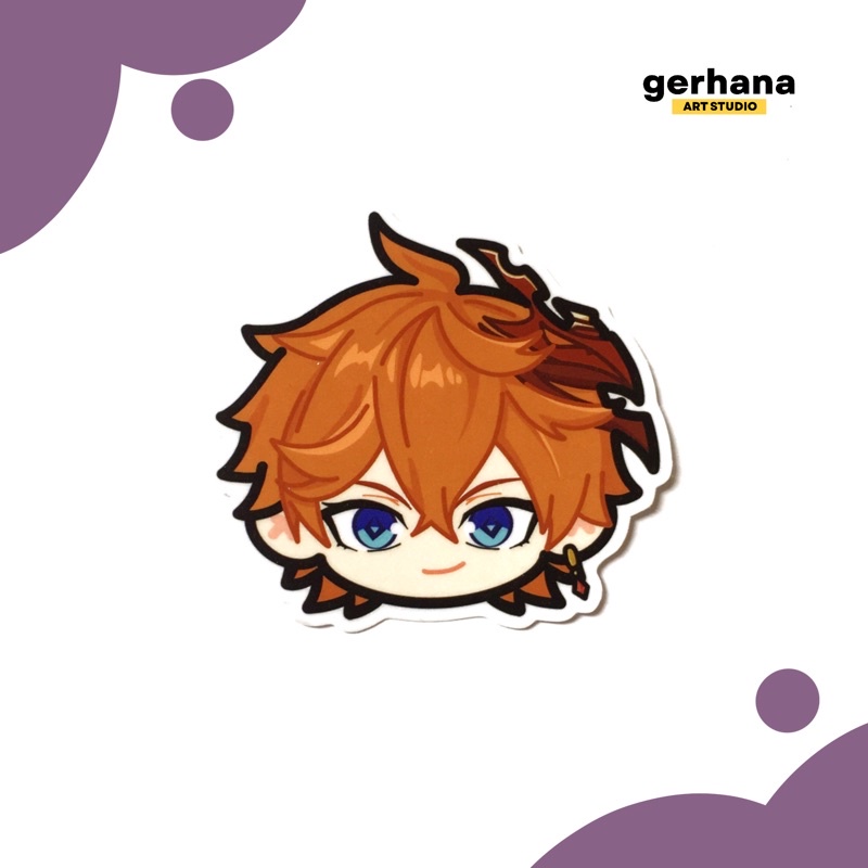 Genshin Impact Chibi Stickers | Diluc Kaeya Childe Itto Zhongli ...
