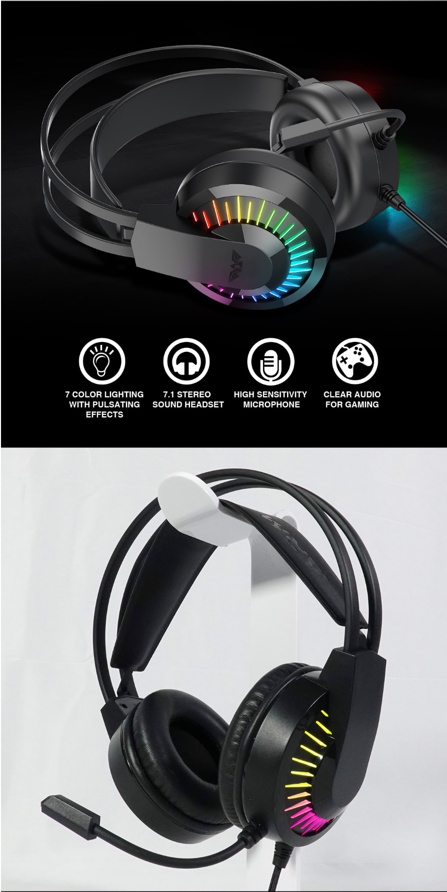 Armaggeddon Nuke 5 Surrond Sound 7.1 Gaming Headphone | 40mm Large ...
