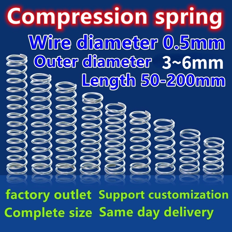 COD] 5pcs SUS304 wire diameter 0.5mm OD3mm~6mm compression spring ...