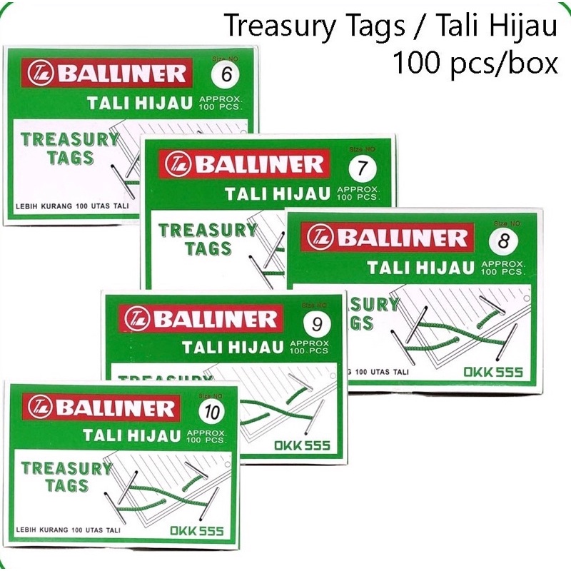 Balliner Treasury Tags / Tali Hijau No. 4T/5T/6T/6T/8T/9T/10T/12T ...