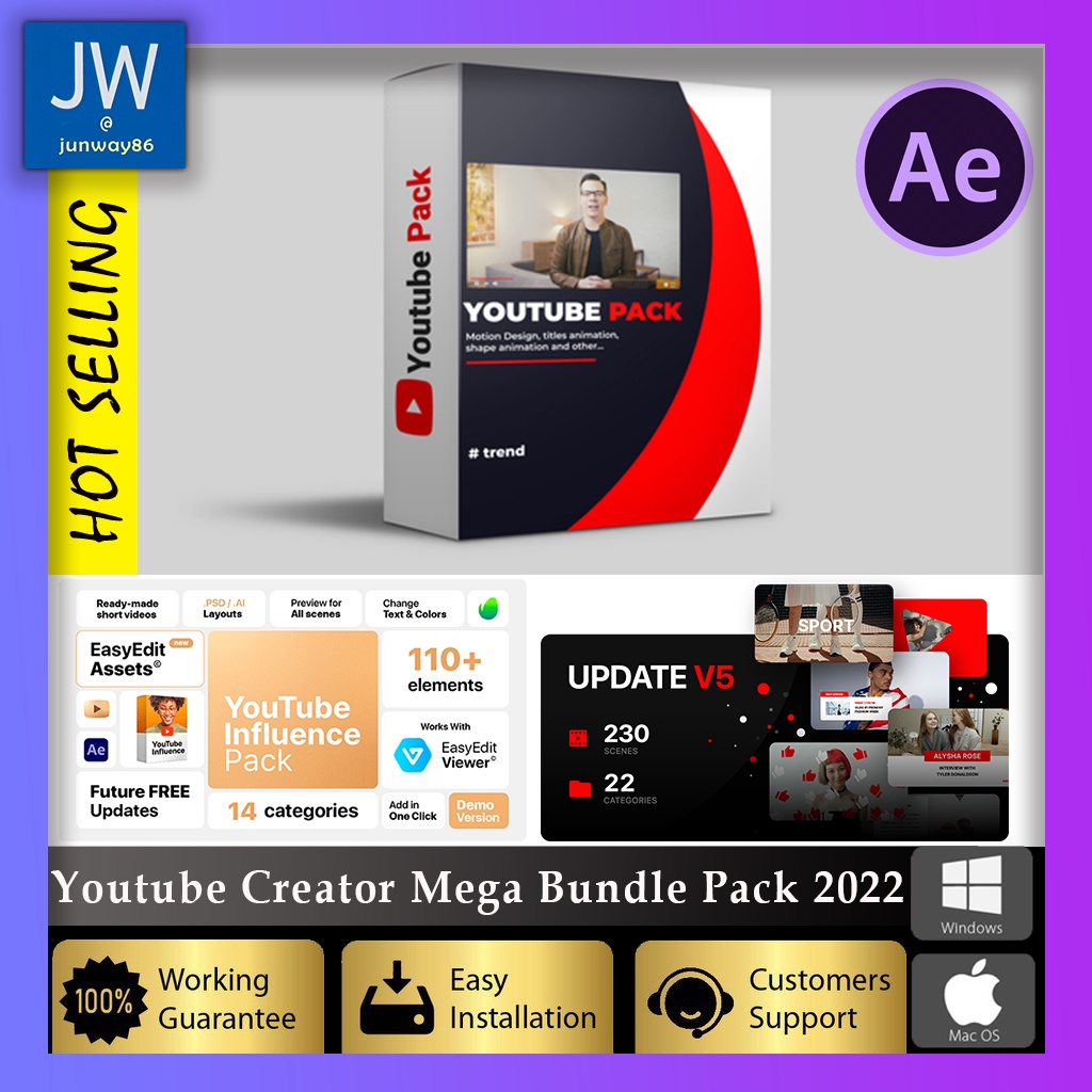 VideoHive - 32 in 1 Youtube Creator Mega Bundle Pack 2022 (Crazy Deals ...
