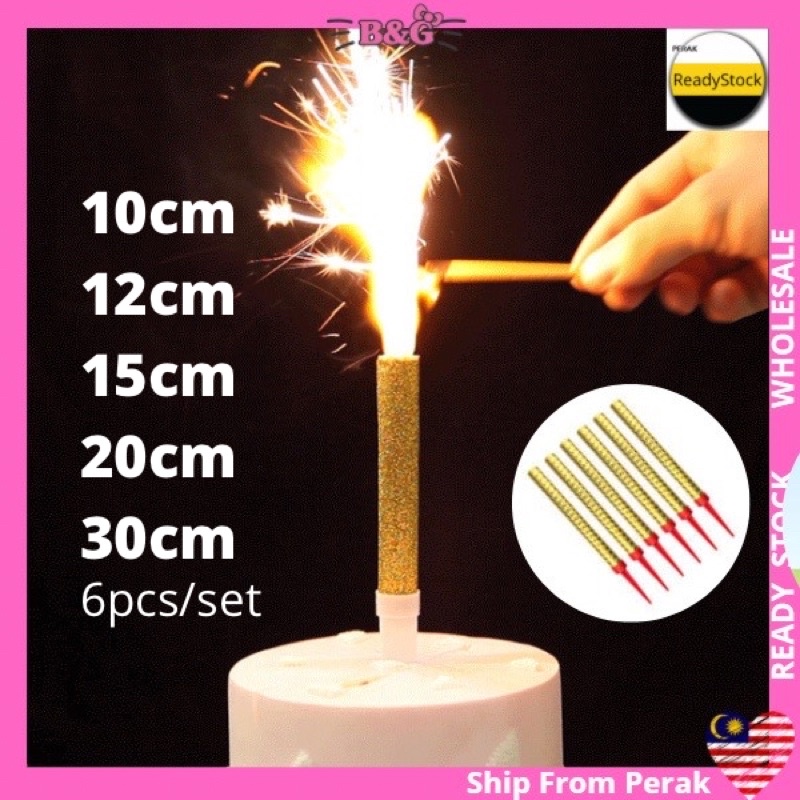 6pc Sparking Candle Firework Heart Love Star Shape Birthday Cake Deco ...