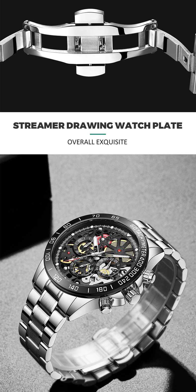 ZUNPAI Jam Tangan Lelaki Original Waterproof Stainless Steel Sports Men ...