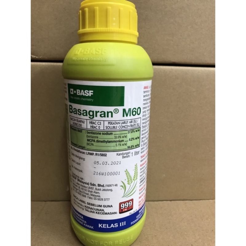 1L Basagran M60 New Packing (Racun Rumpai sesuai untuk PADI) | Shopee ...