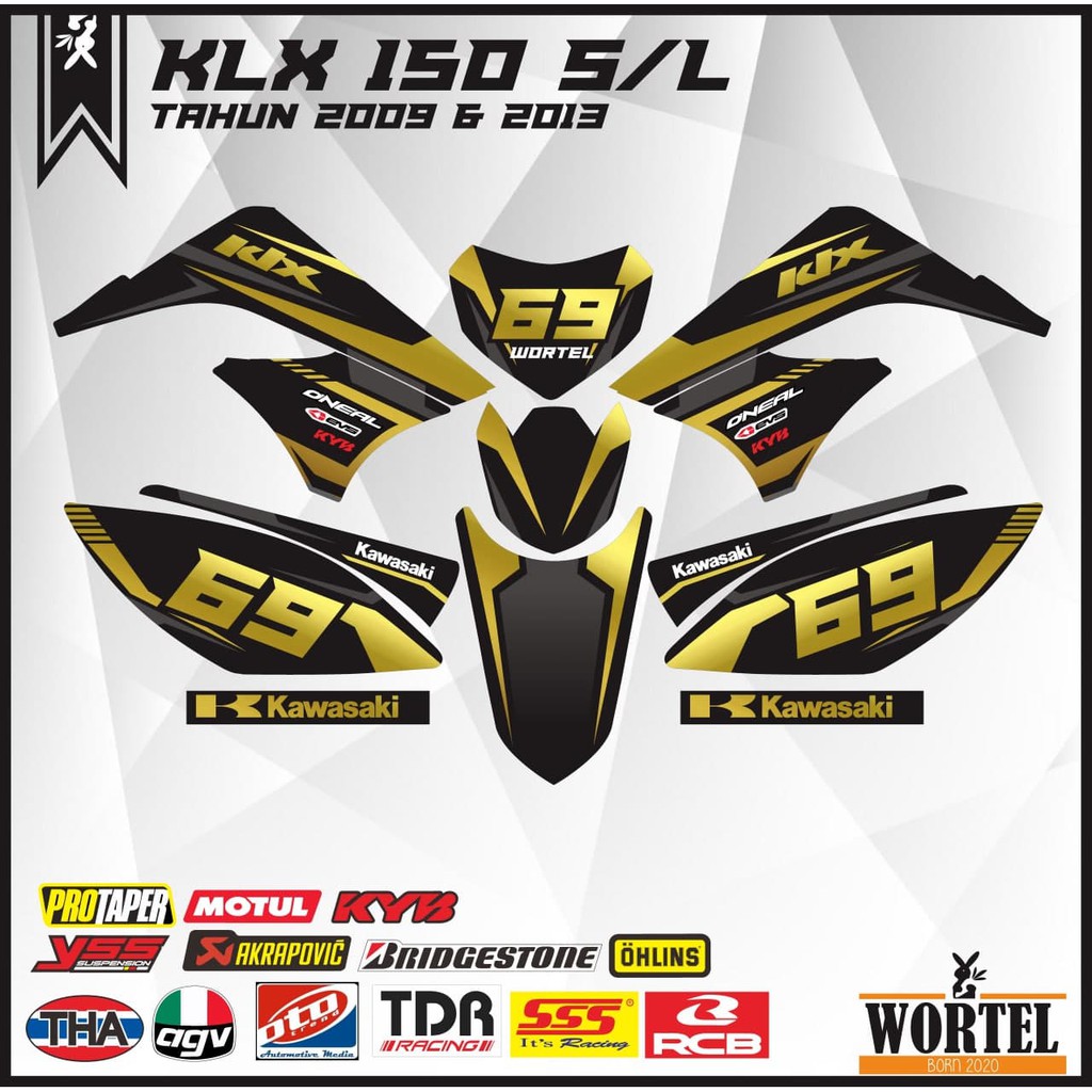 Sticker striping list Motorcycle Decal KLX 150 S/L/D TRACKER LAMA ...