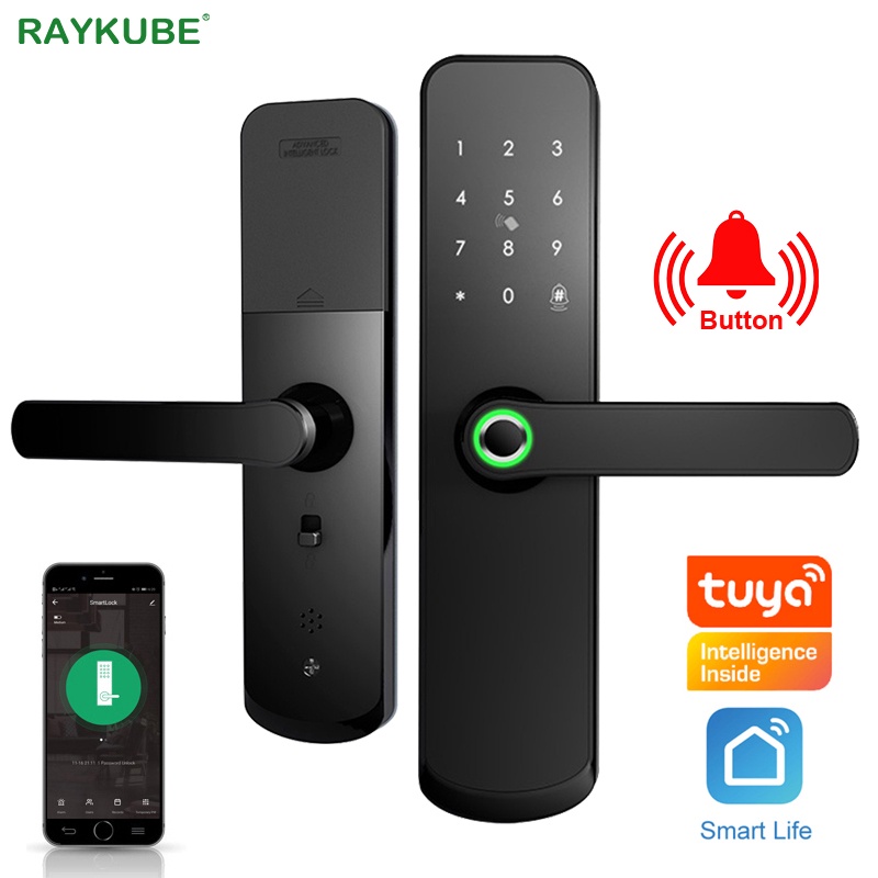 RAYKUBE X7 Fingerprint Lock TT lock / Tuya smart Card Digital Keyless ...