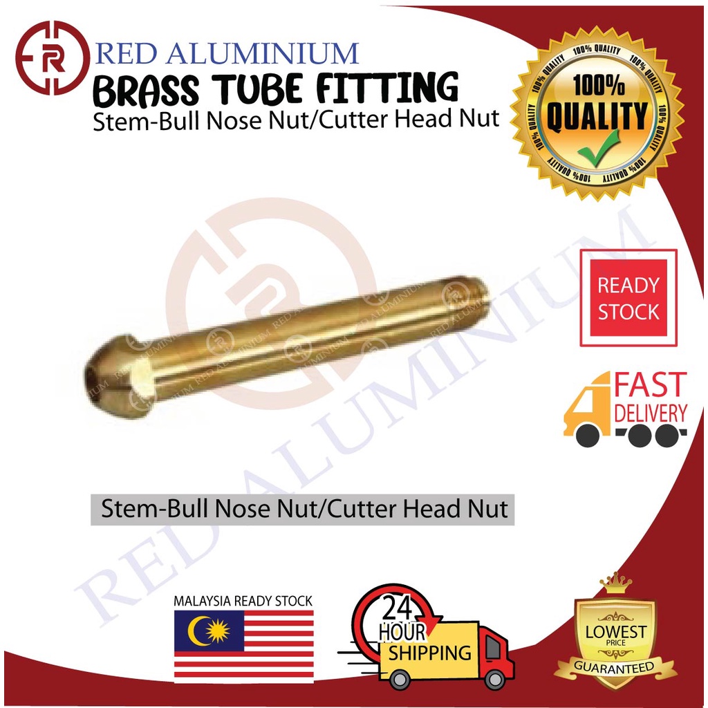 Stem-Bull Nose nut/cutter head nut Brass tube fitting fit-lok breass ...