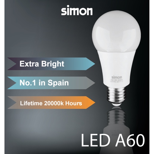 SIMON - 9 Watt LED A60 Bulb - 3000K/4000K/6000K | Shopee Malaysia