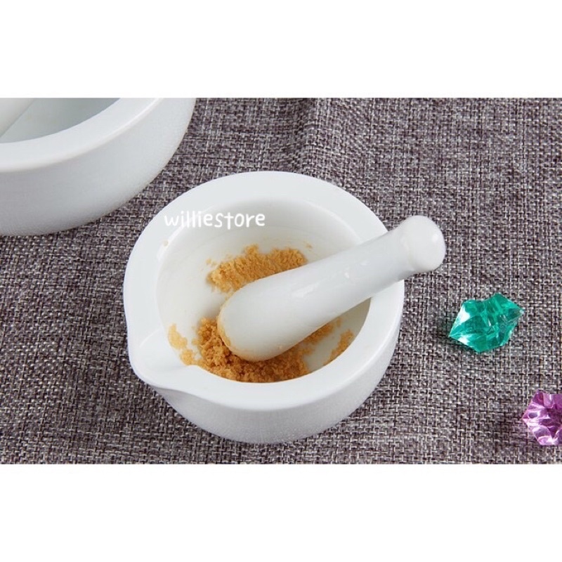 White Porcelain Mini Mortal Medicine Grinder Crusher Grinding Bowl ...