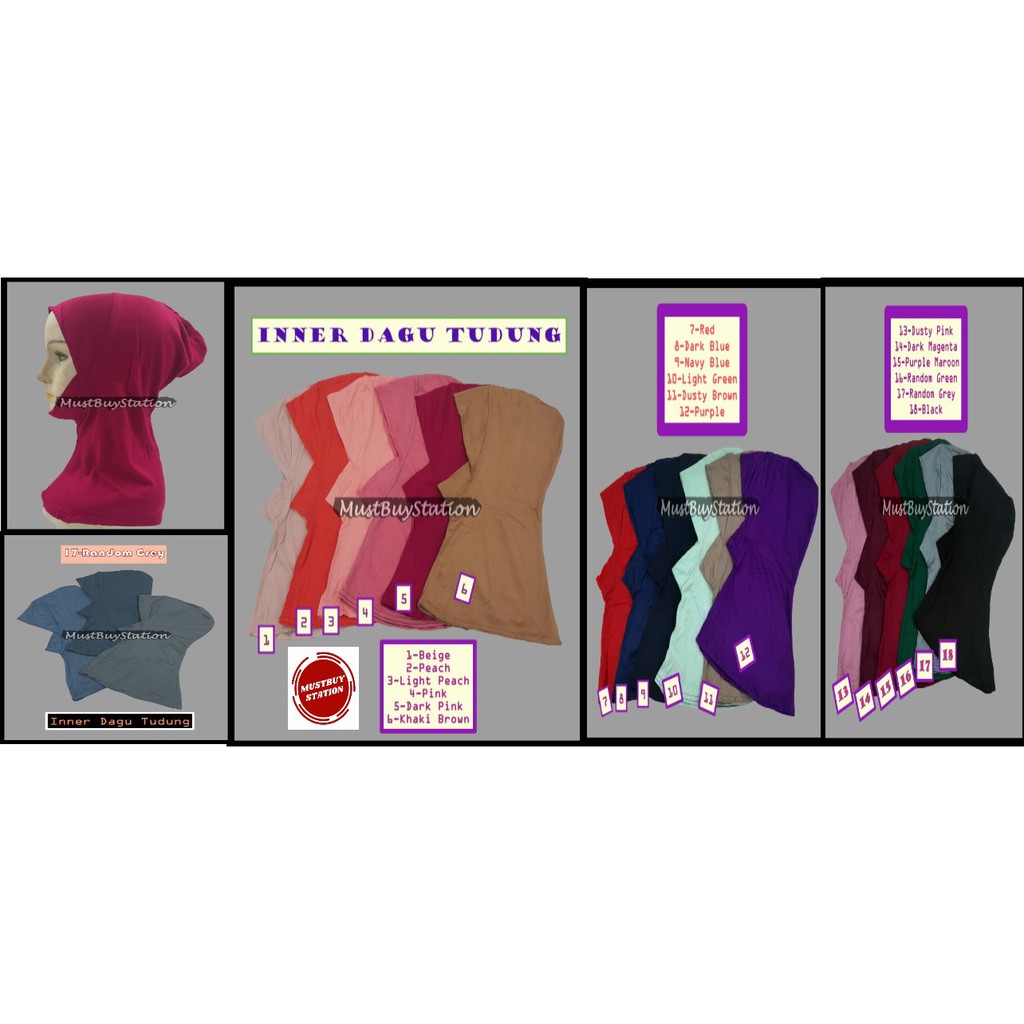 Anak Tudung Inner Ninja Dagu (Multi Colors) | Shopee Malaysia