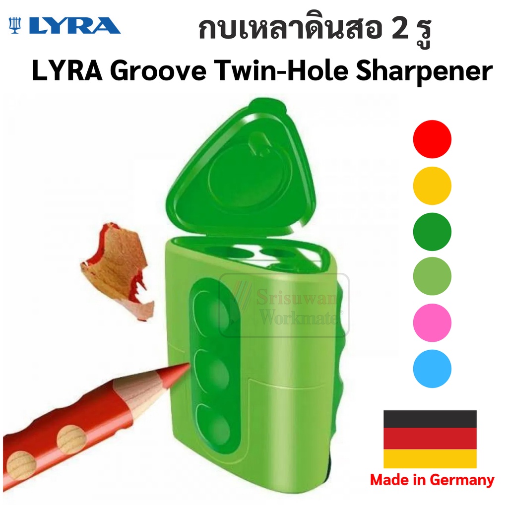 LYRA Triangle Pencil Sharpener 2-Hole Sharpening All Sizes Groove Twin ...