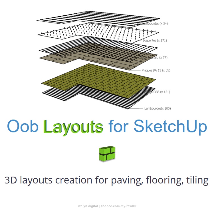 SketchUp | Plugins | Extension | Tutorial 2025 Oob Layouts - Create 3D layouts used for paving ...