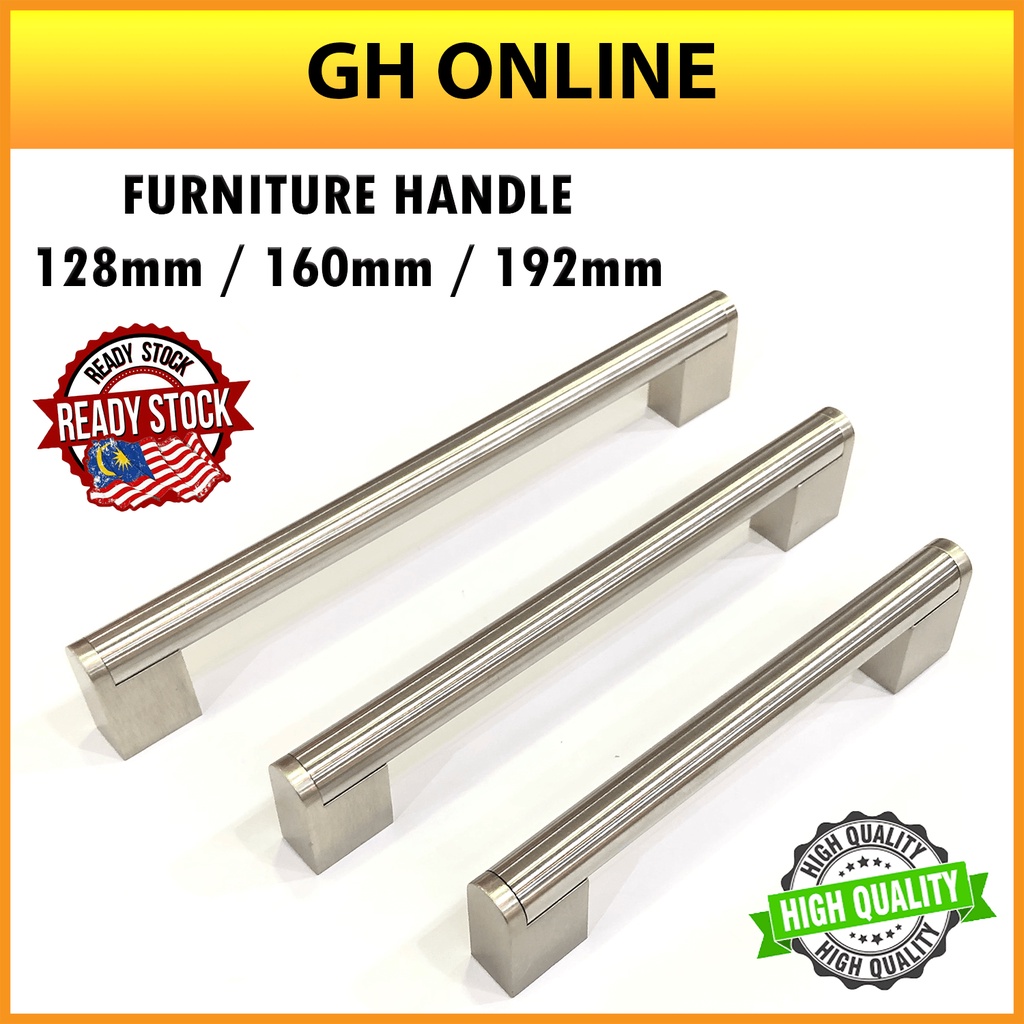 FURNITURE HANDLE PEMEGANG PINTU KABINET SATIN SILVER HANDLE | Shopee ...