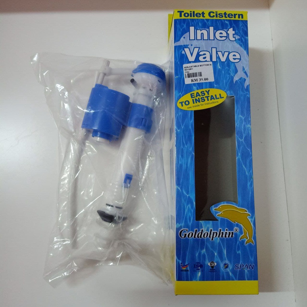 Toilet Compact/ Adjustable Bottom Inlet Valve ½” x 8” to 12 ...