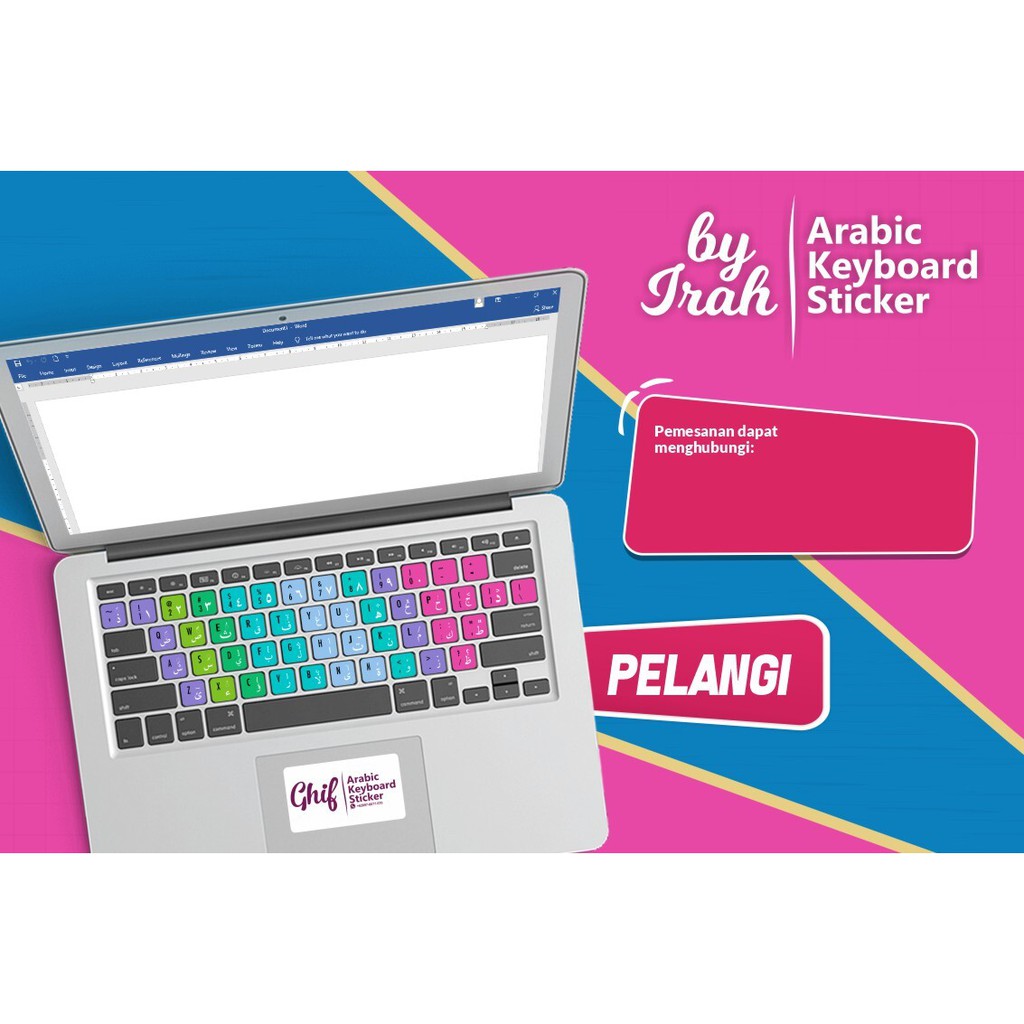 🔥ON PROMO🔥 Colourful Design Arabic Keyboard Sticker for Laptop/Notebook ...