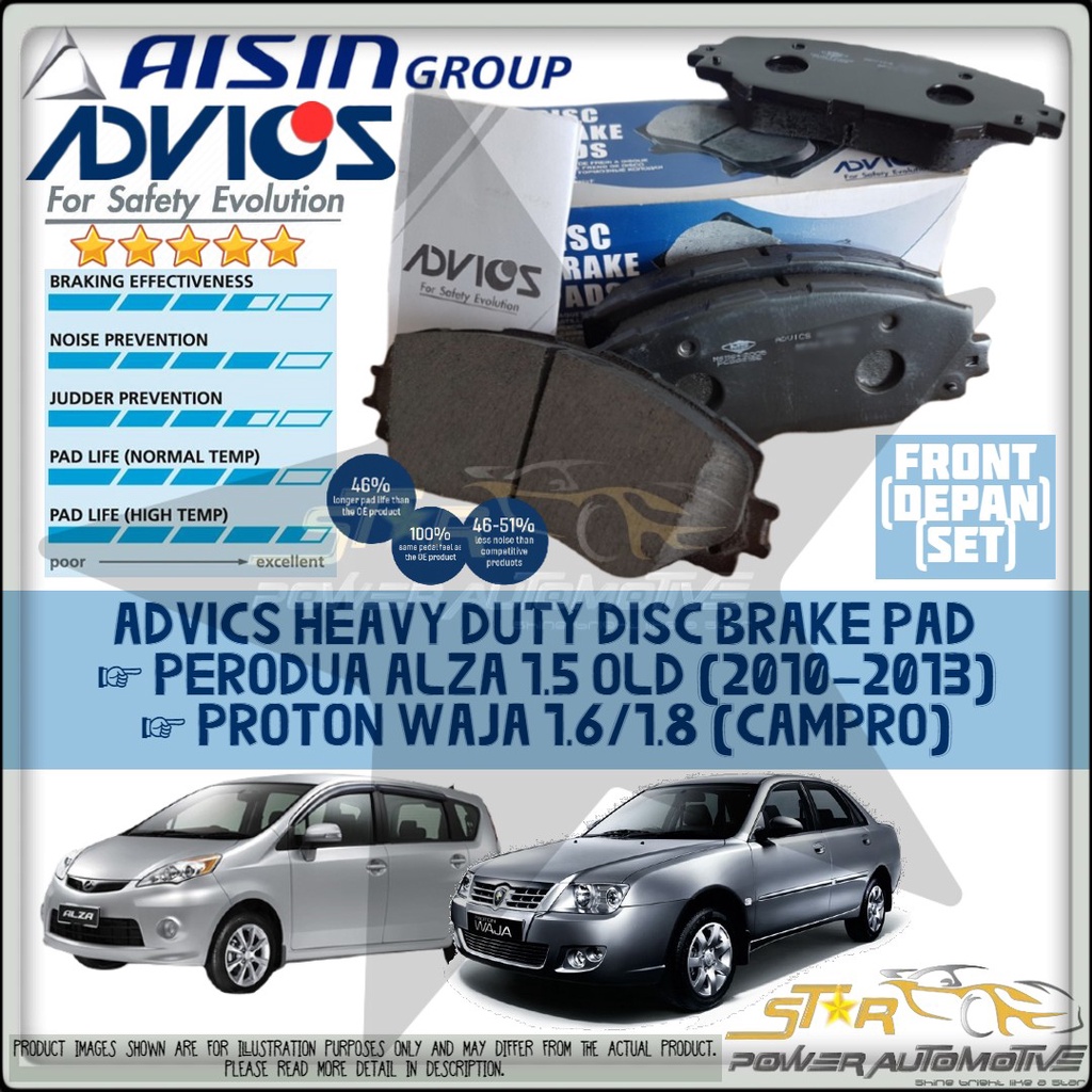 AISIN ADVICS Heavy Duty Perodua Alza 1.5 Old (2010-2013) / Proton Waja ...