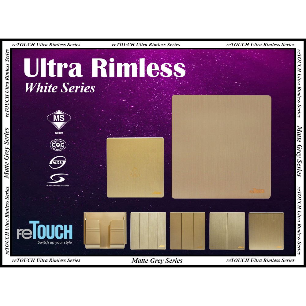 reTOUCH Ultra Rimless - Texture Gold Series Switches | Shopee Malaysia