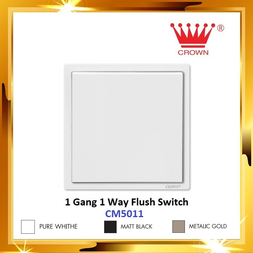 Crown CM 1 Gang 1 Way Flush Switch CM5011 | Shopee Malaysia