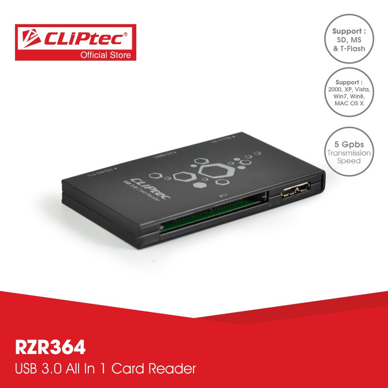 CLiPtec JAGUARA USB 3.0 All In 1 Card Reader RZR364 | Shopee Malaysia