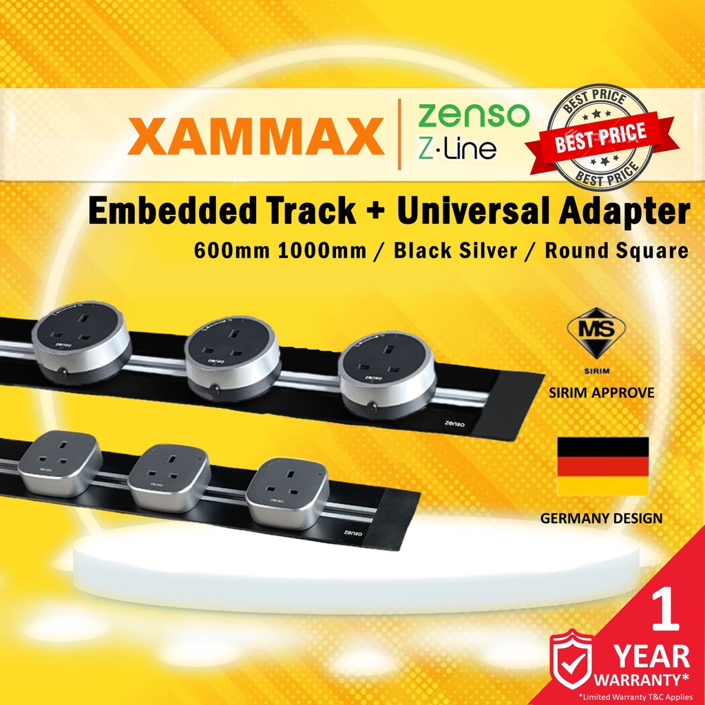Zenso - Z.Line 600MM / 1000MM Black Embedded Power Track + Universal ...