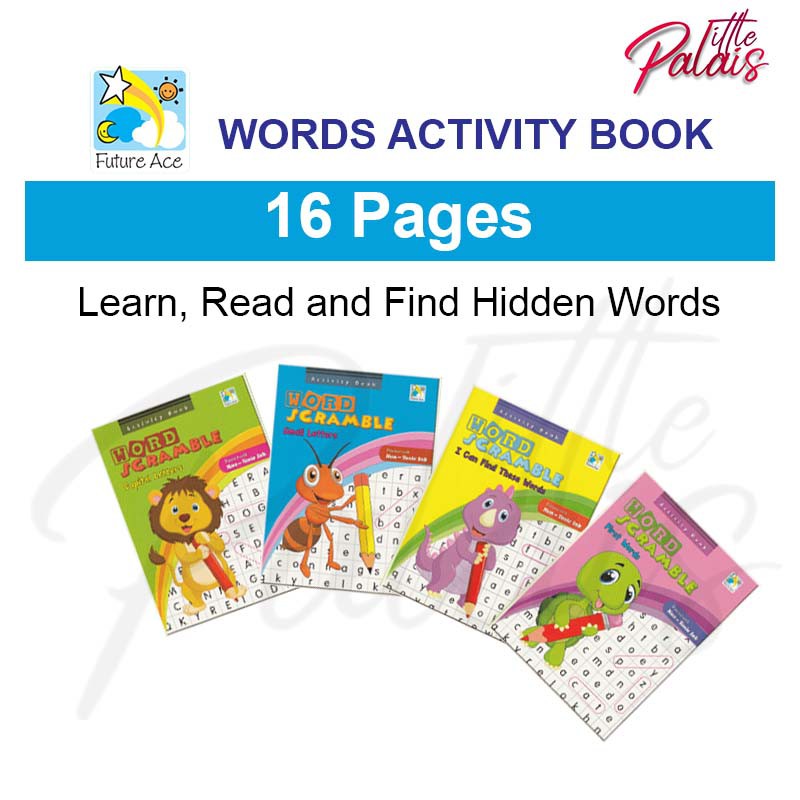 Words Activity Book Word Search Puzzle 16 Pages Word Scramble Early ...