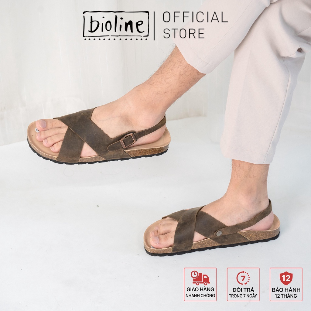[DK11] - GENUINE COW LEATHER rice husk sole sandals with cross straps, unisex birken sandals ...