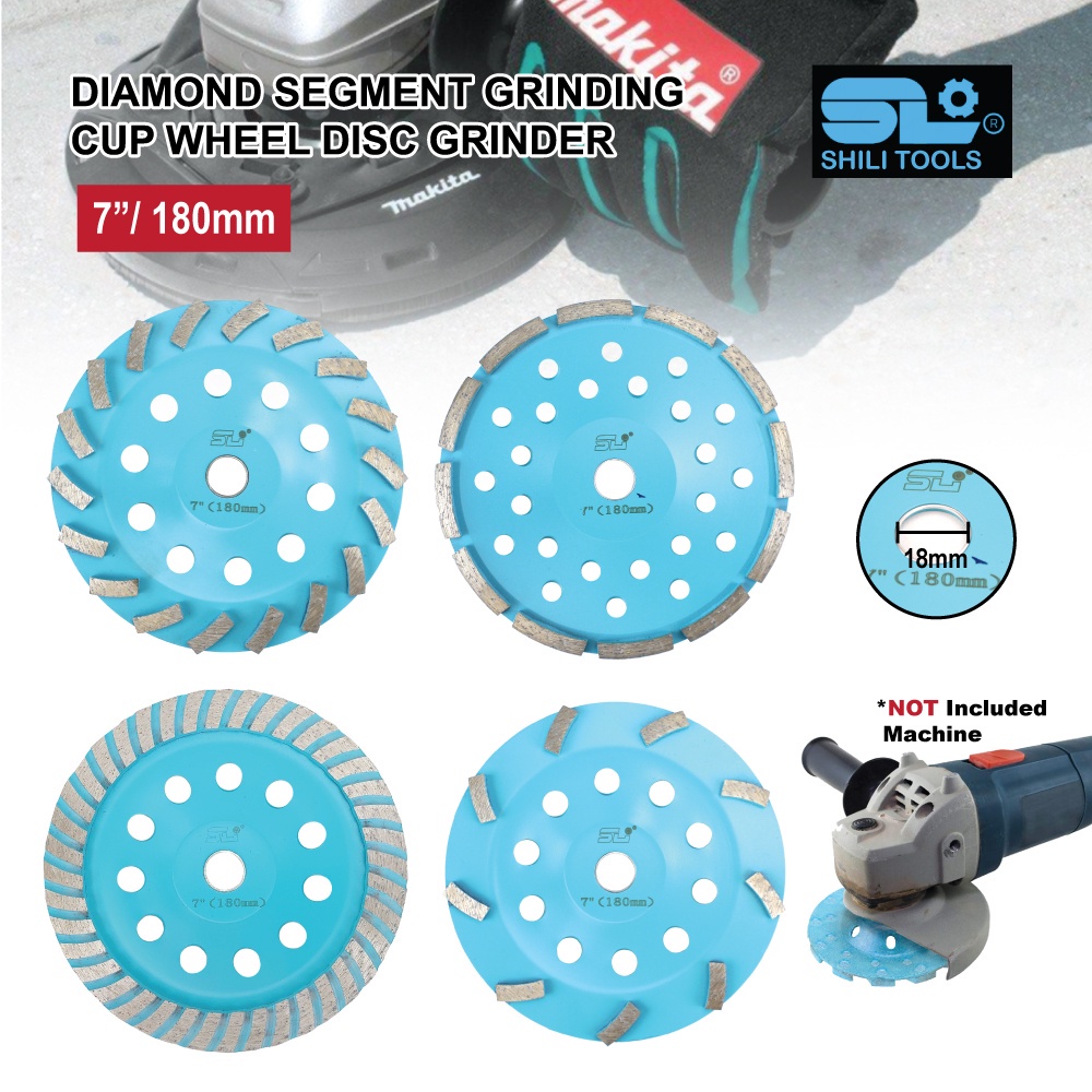 Shili Tools 7 Inch Diamond Segment Grinding Cup Wheel Disc Grinder 9T ...
